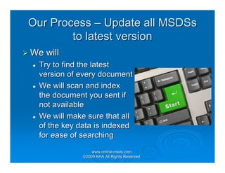 OSHA Right-To-Know MSDS Compliance Made Easy | PDF