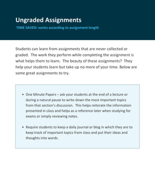 Time saving tips for college instructors | PDF