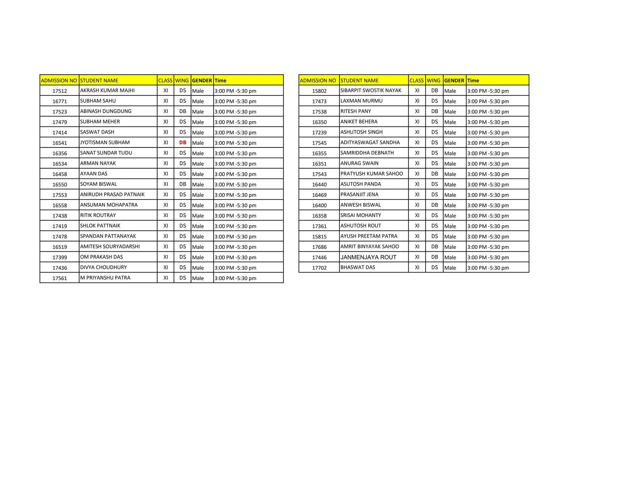 Time schedule for utility collection.pdf