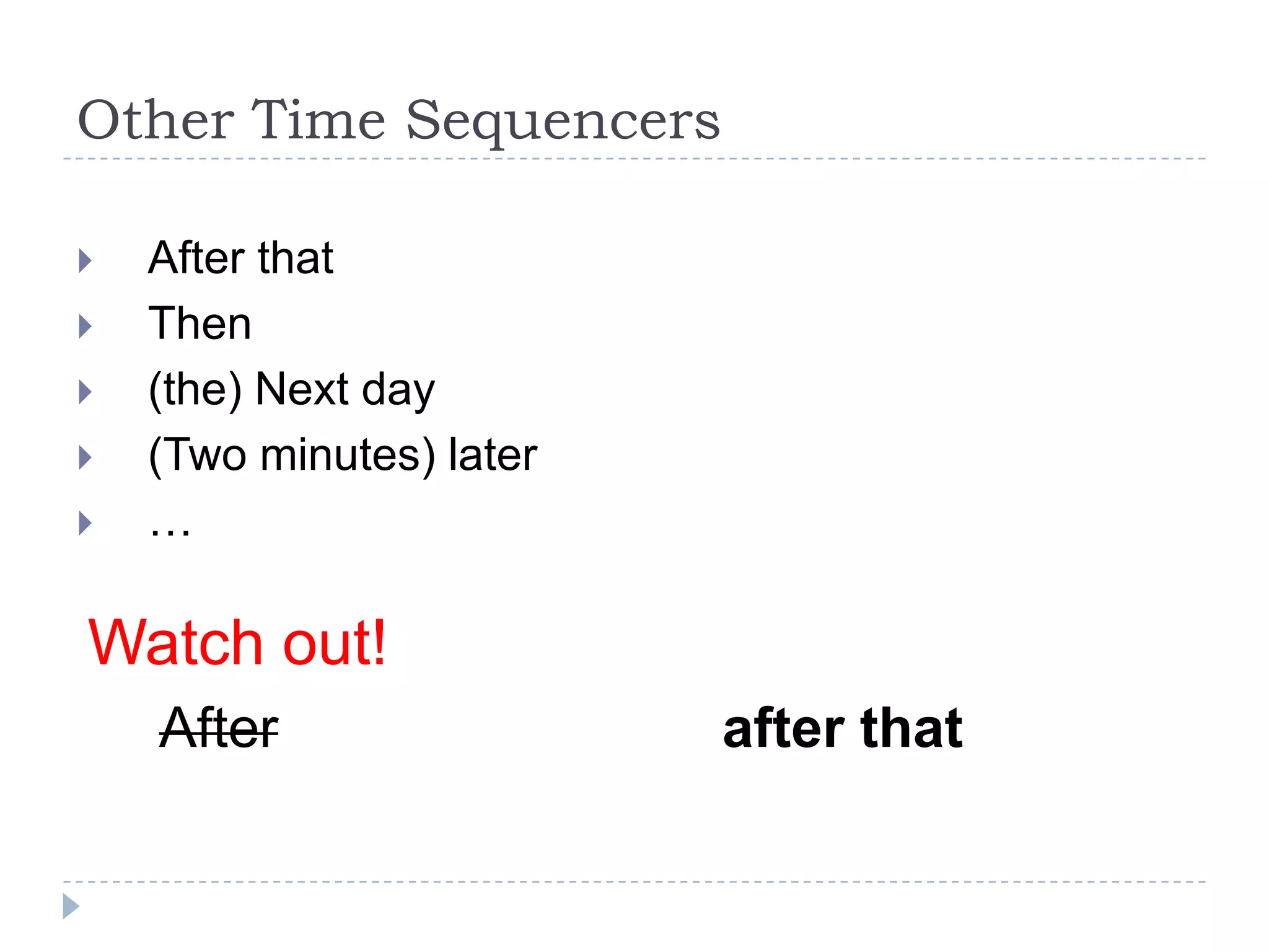 Time sequencers and connectors | PPTX