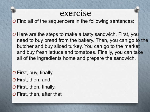 Time sequencers and connectors | PPTX | Cooking | Food & Drink