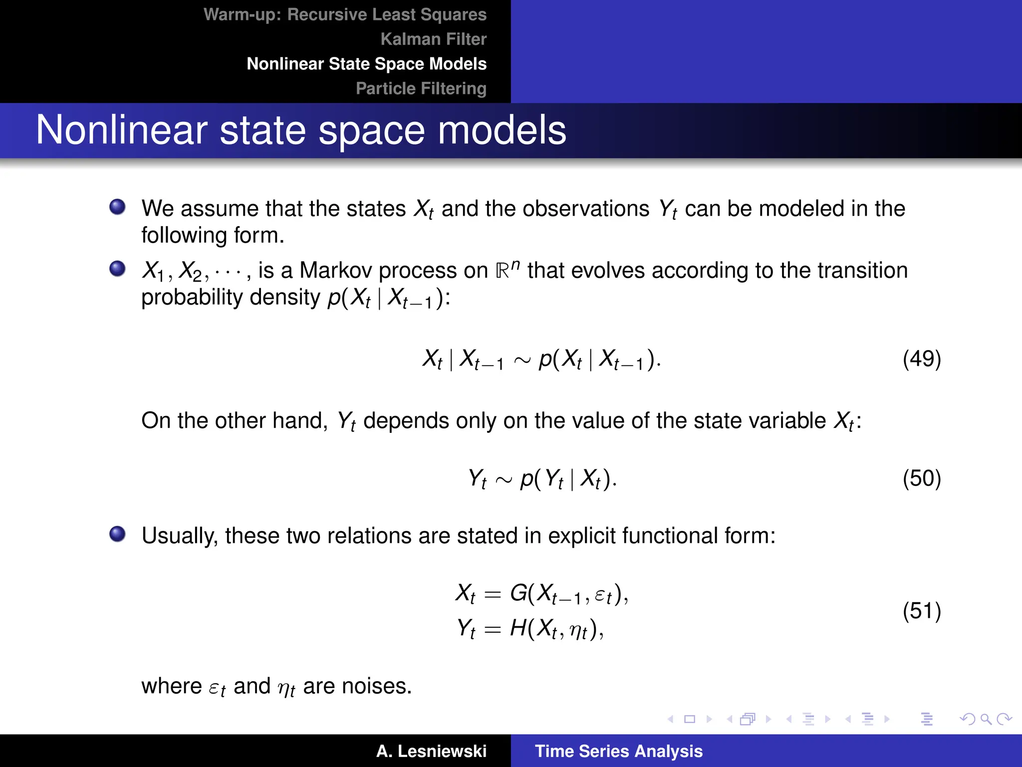 Time Series Analysis State Space Models And Kalman filtering Ppt