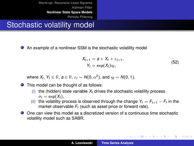 Time series Analysis - State space models and Kalman ﬁltering | PPT