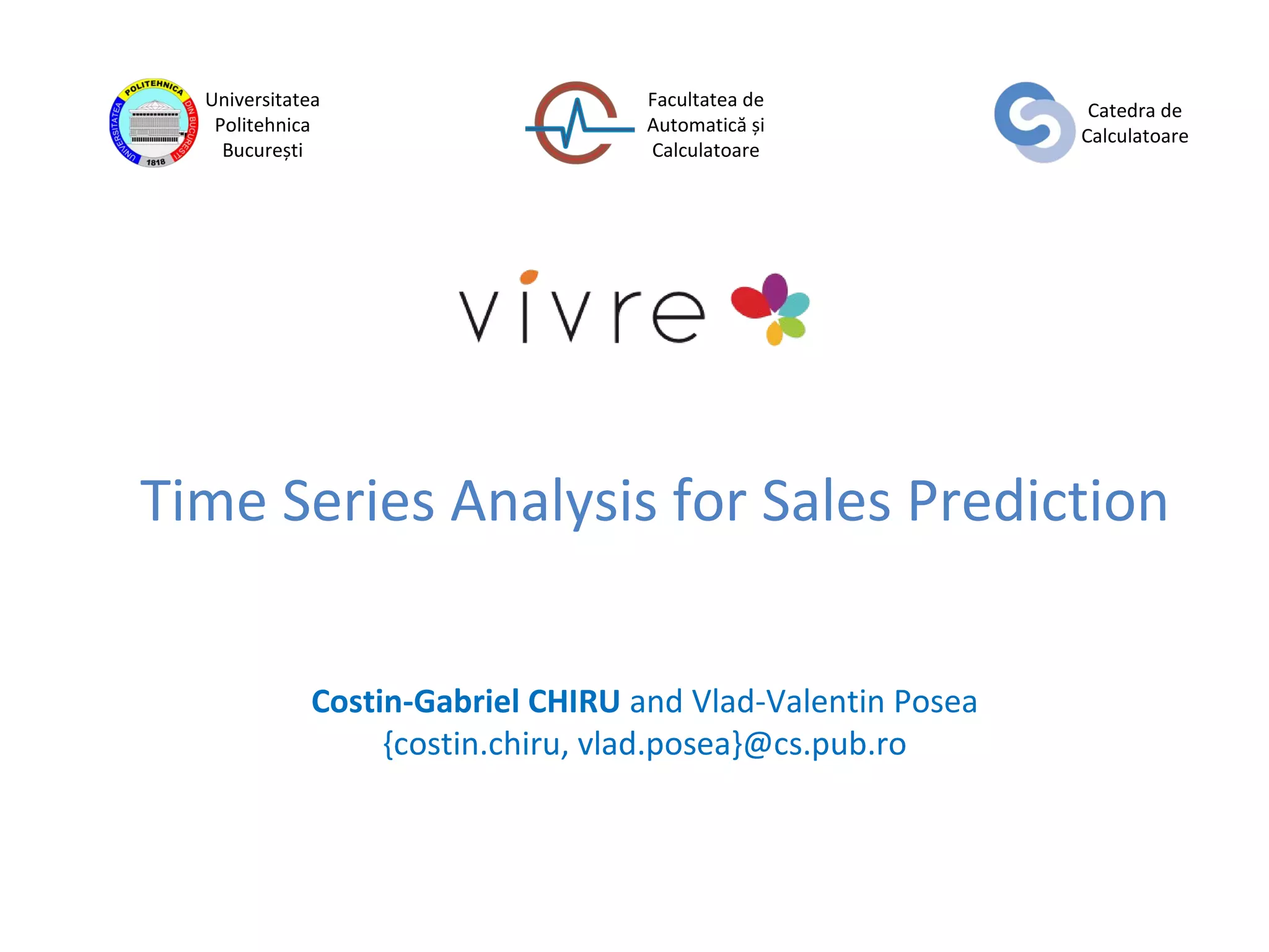 Time series analysis for sales prediction | PPT