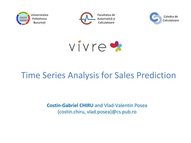 Time series analysis for sales prediction | PPT