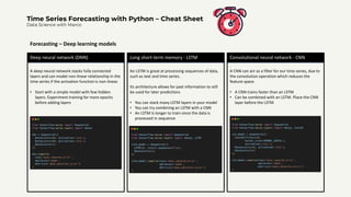 timeseries cheat sheet with example code for R | PPT