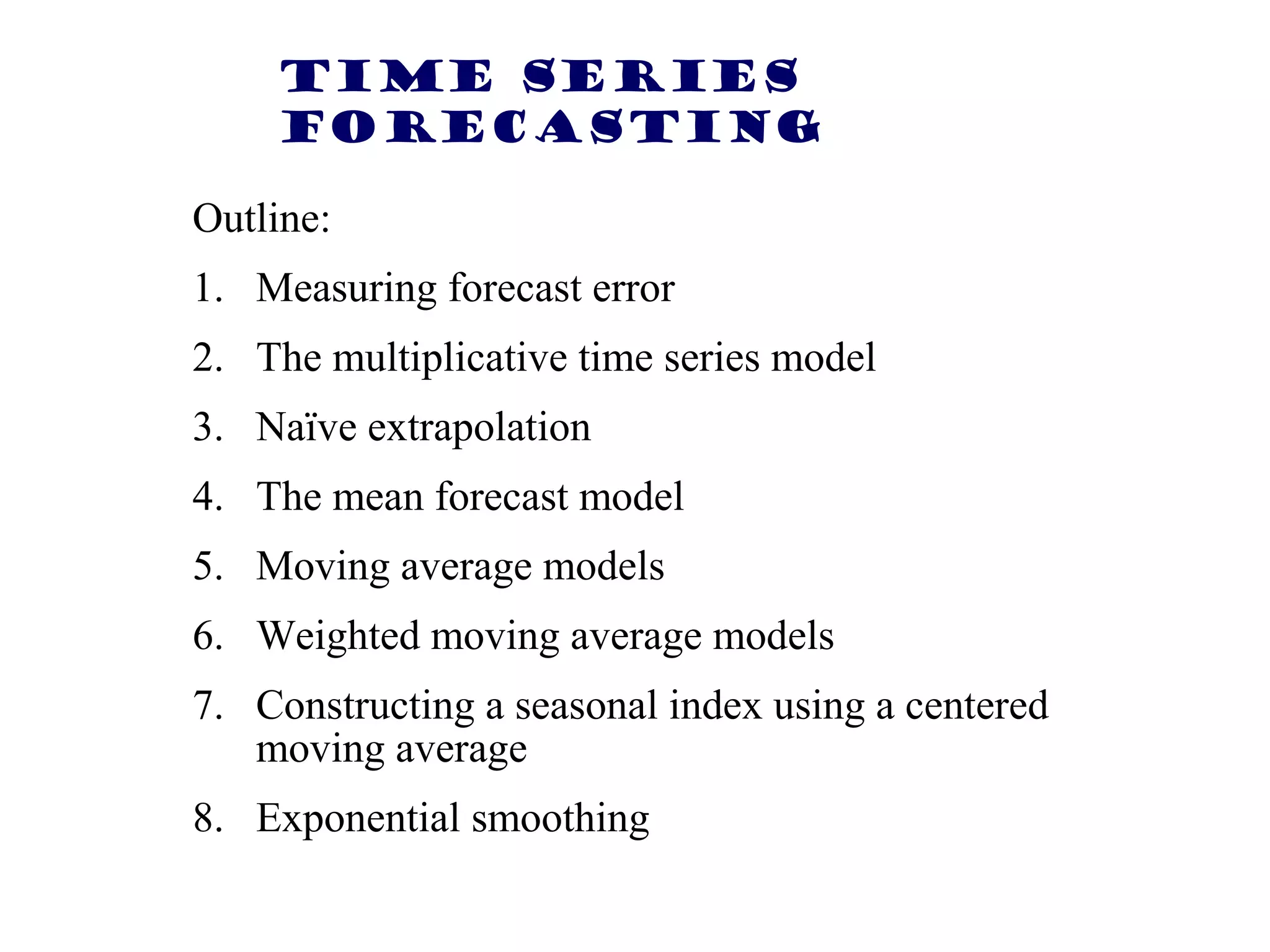 Timeseries forecasting | PPT