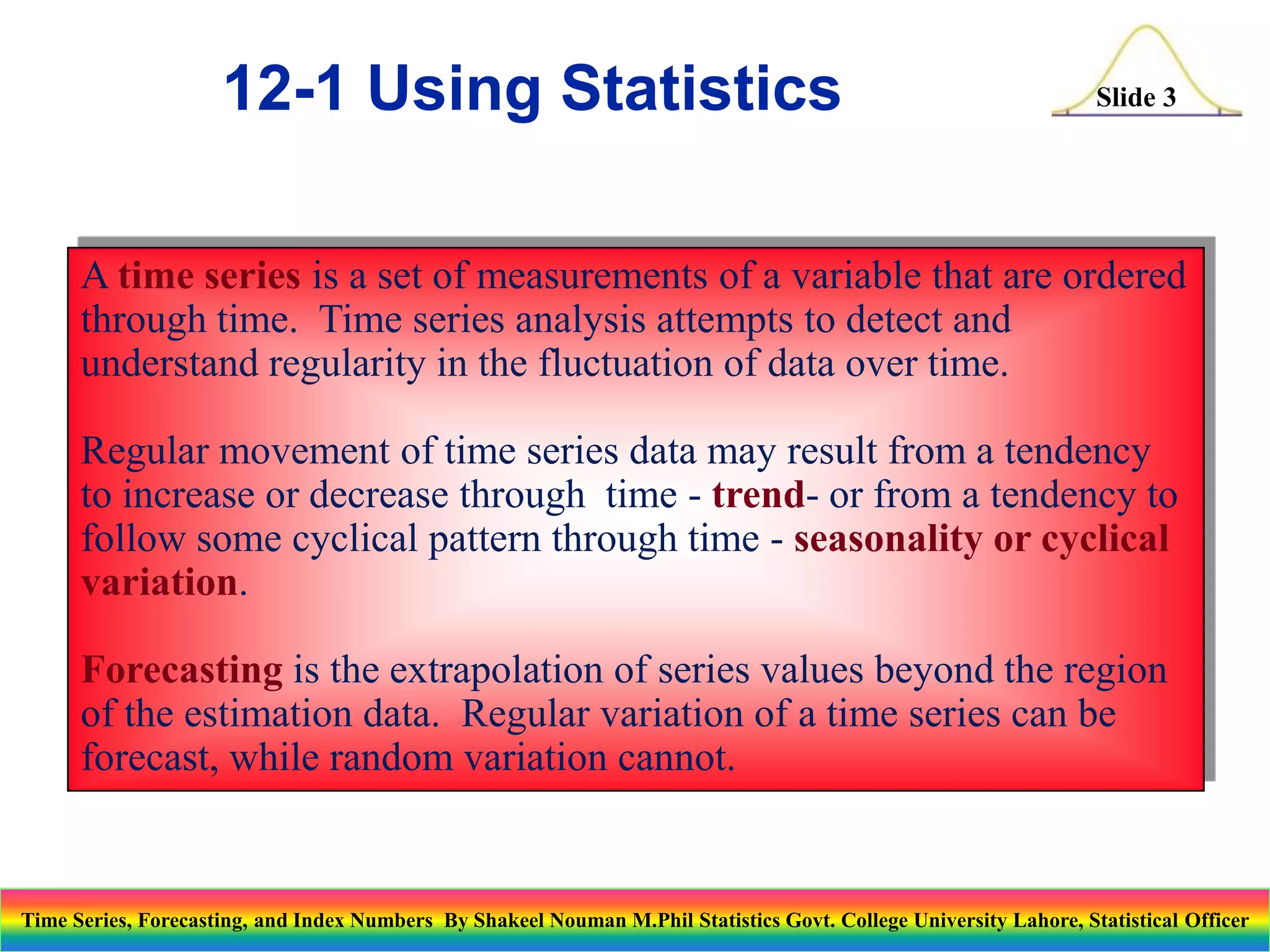 Time series, forecasting, and index numbers | PPTX