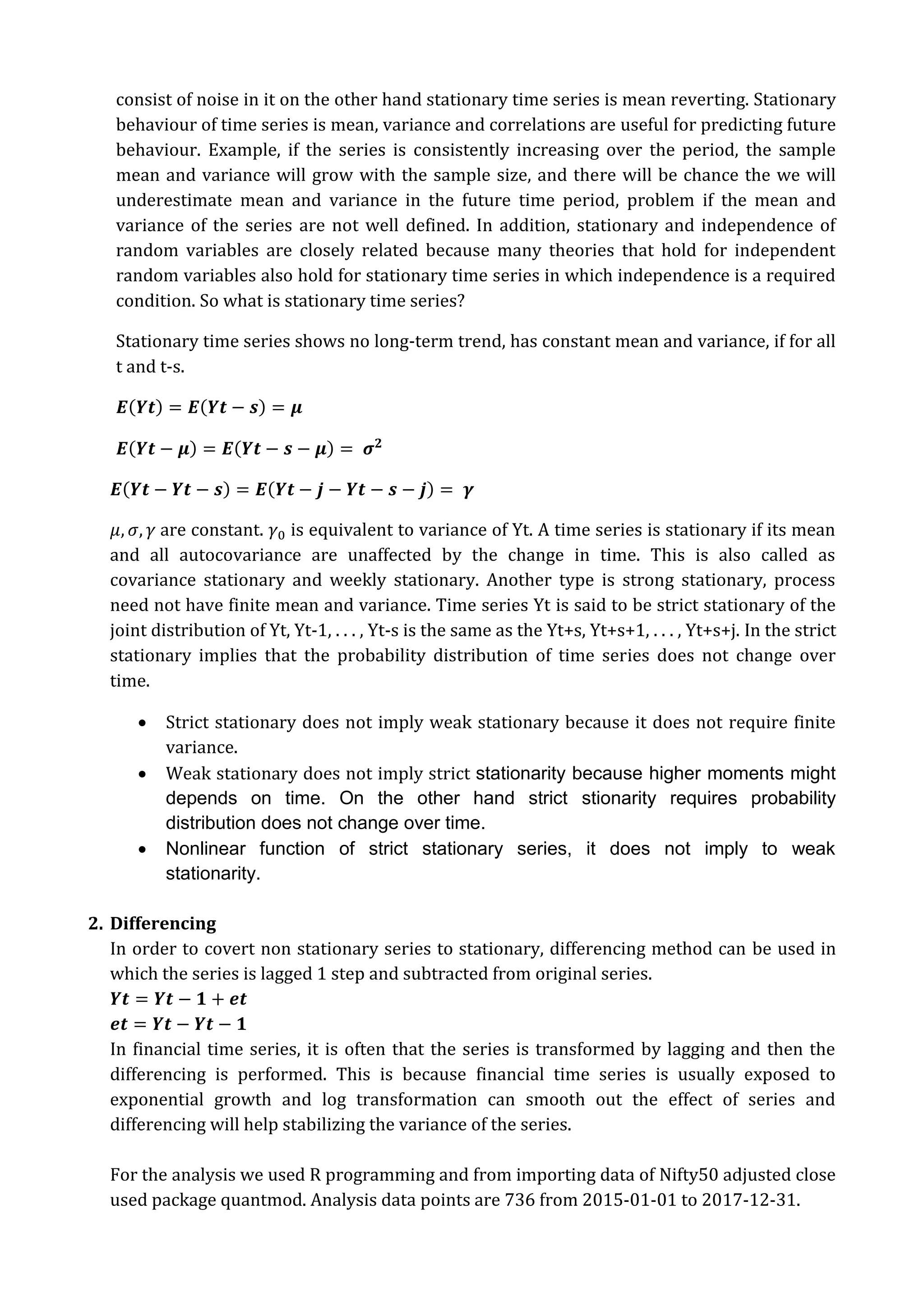Time series modelling arima-arch | PDF