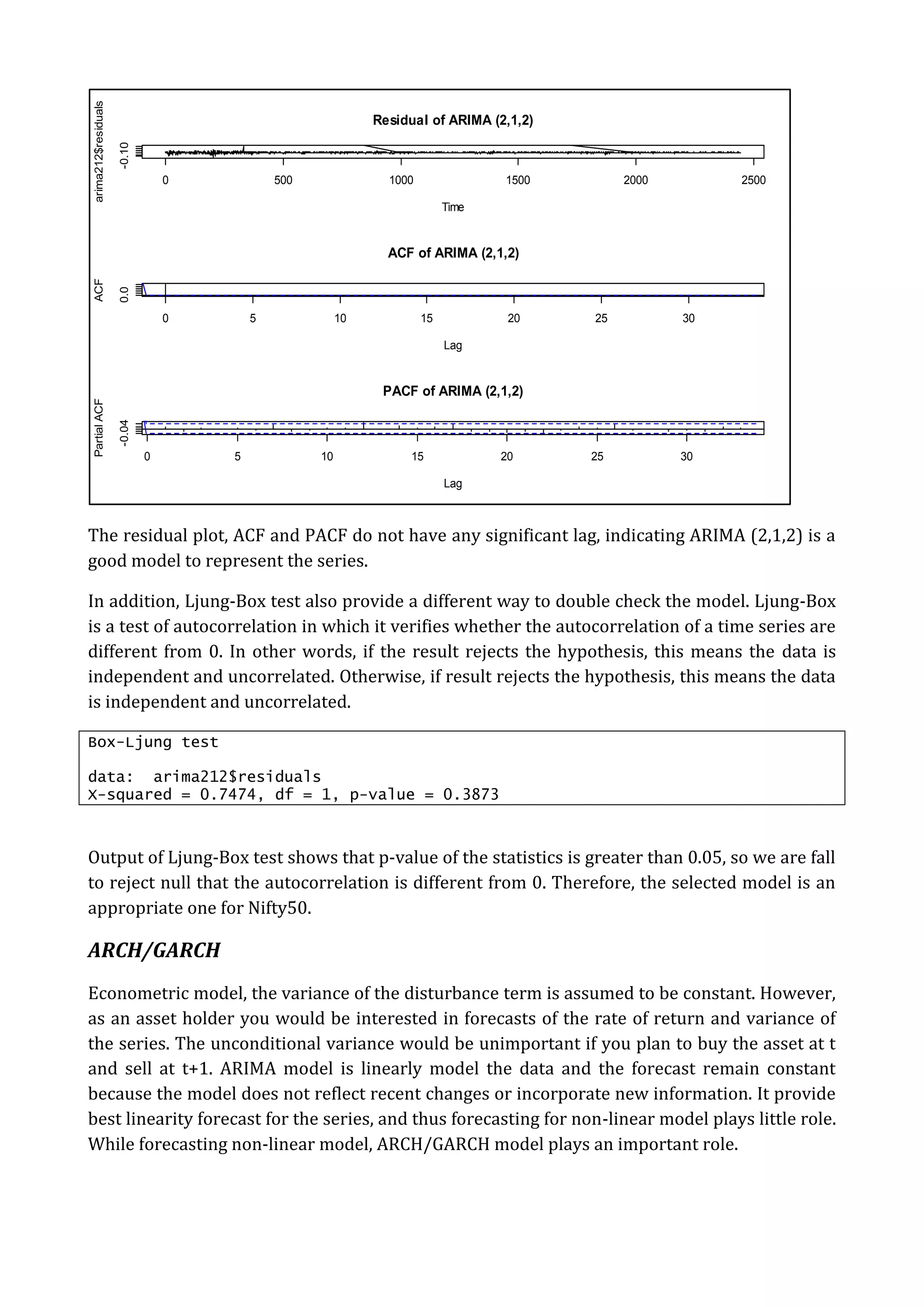Time series modelling arima-arch | PDF