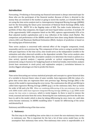 Time series modelling arima-arch | PDF