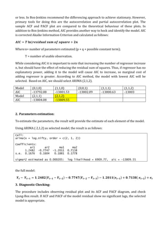 Time series modelling arima-arch | PDF