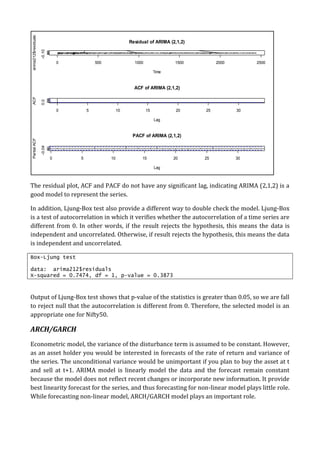 Time series modelling arima-arch | PDF