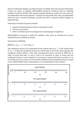 Time series modelling arima-arch | PDF
