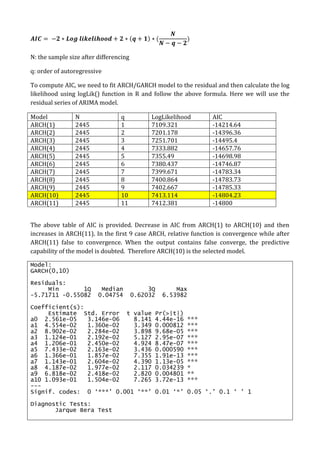 Time series modelling arima-arch | PDF