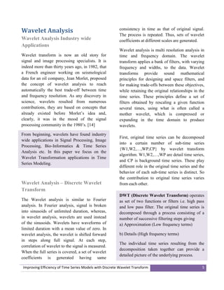 Time series models with discrete wavelet transform | PDF