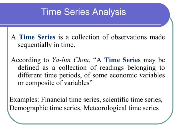 Time series slideshare | PPT | Physics | Science