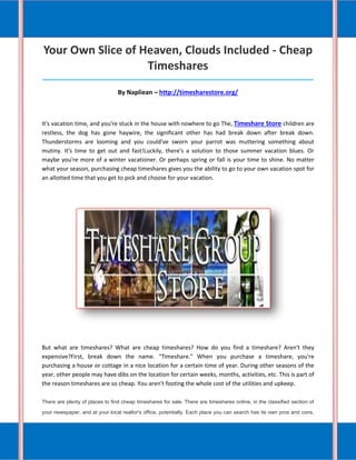 Timeshare store | PDF