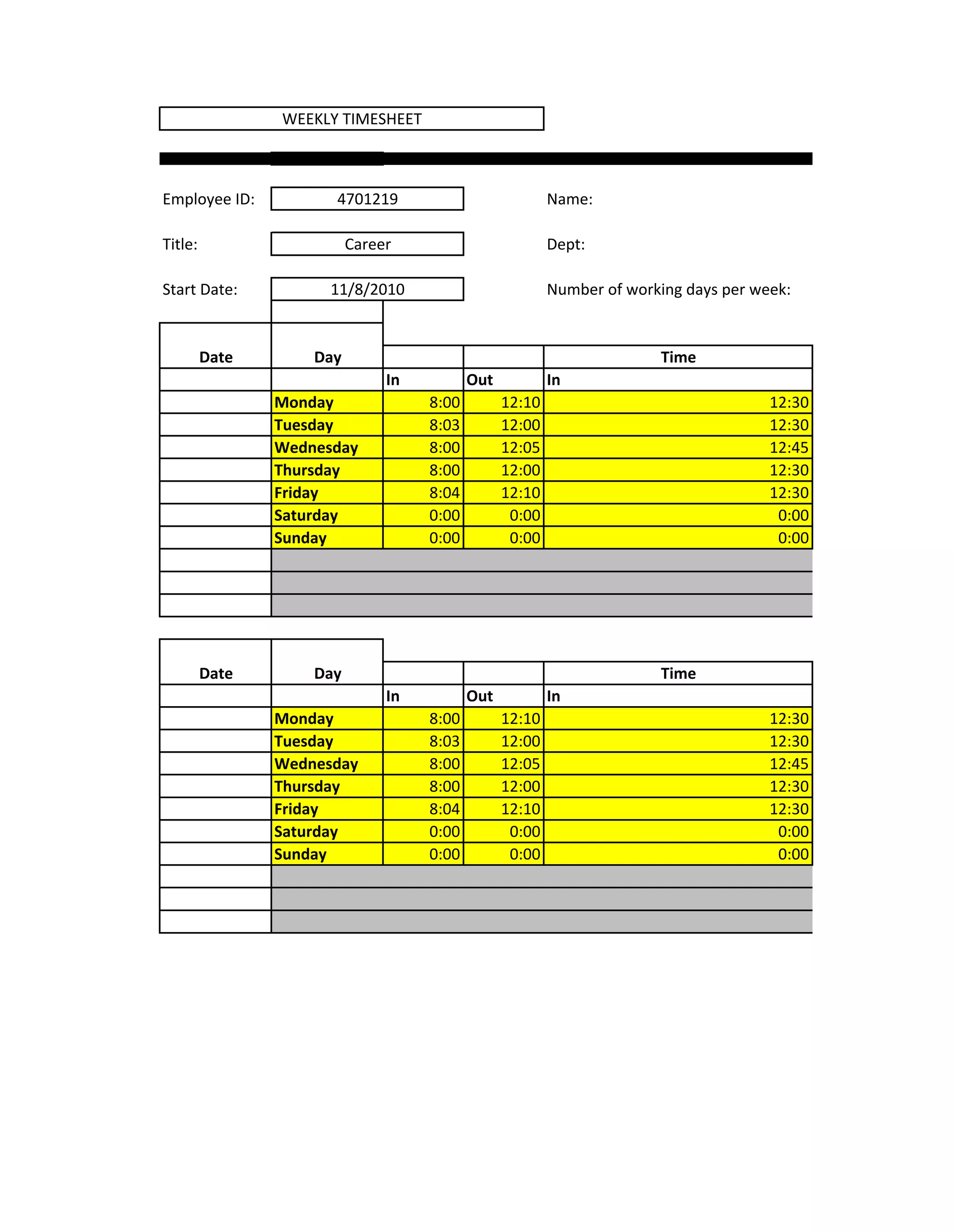 Time sheet | PDF