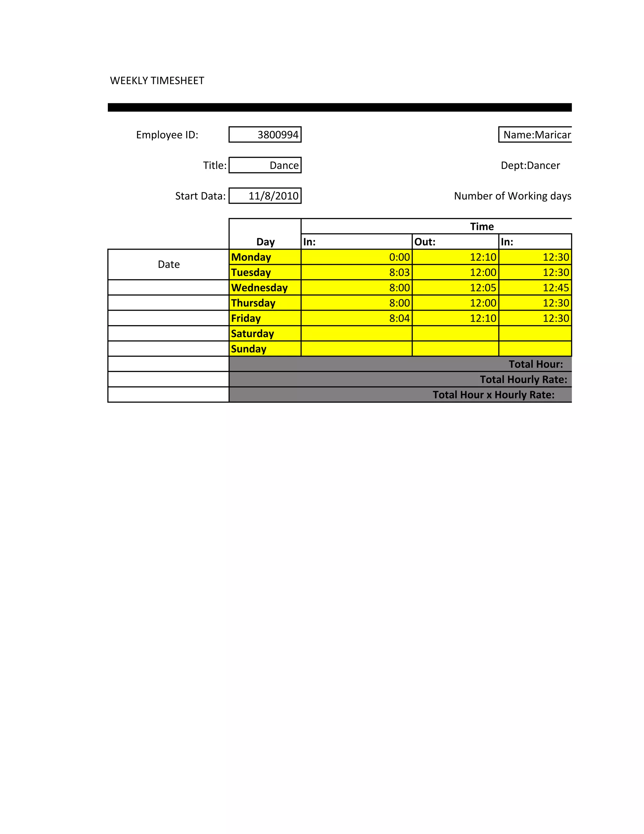 Timesheet | PDF