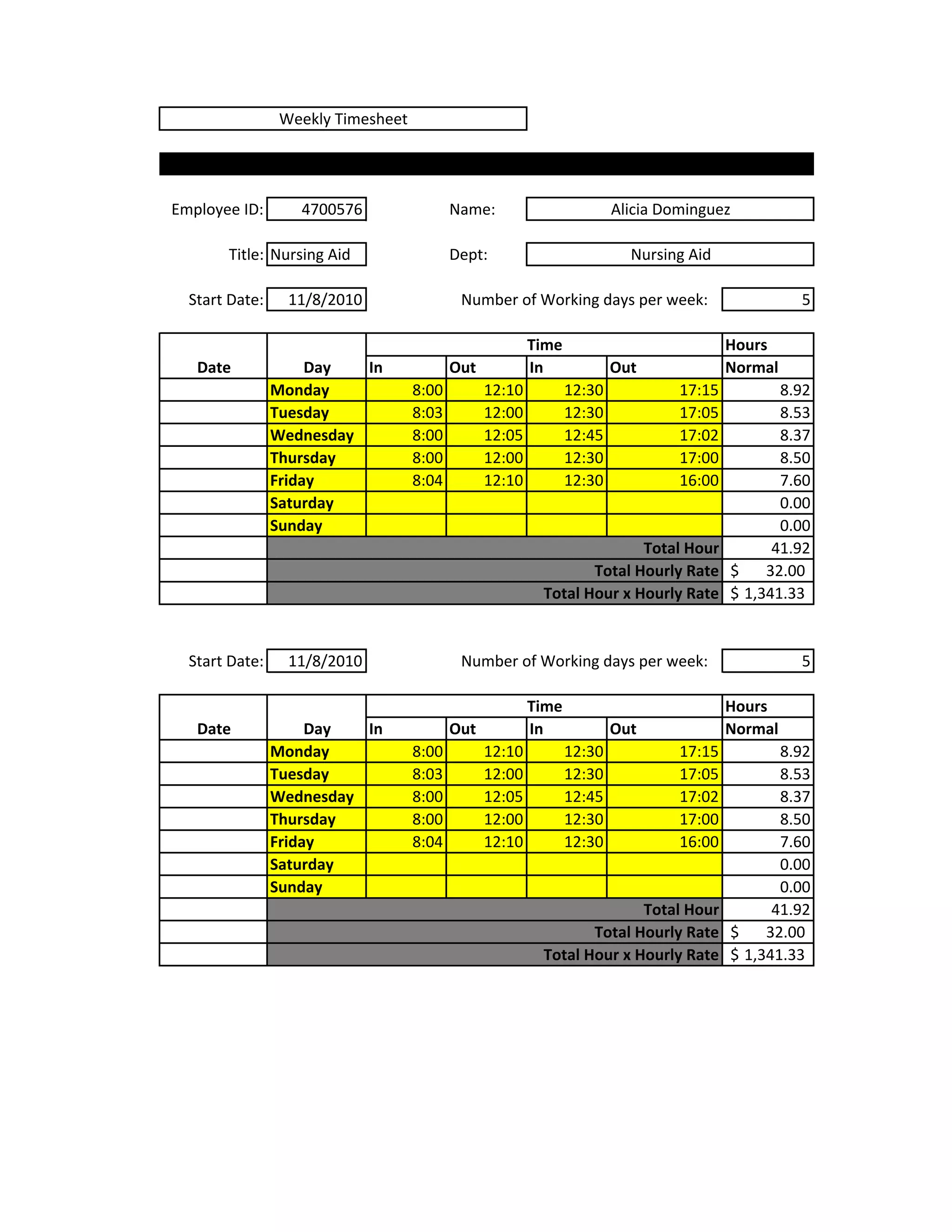 Timesheet | PDF
