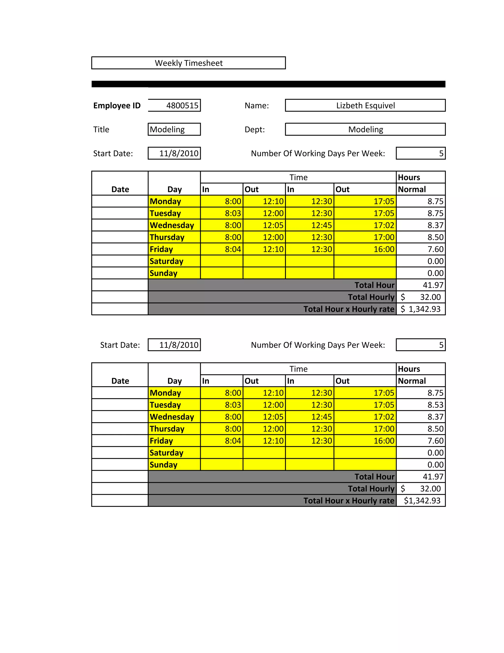 Timesheet | PDF