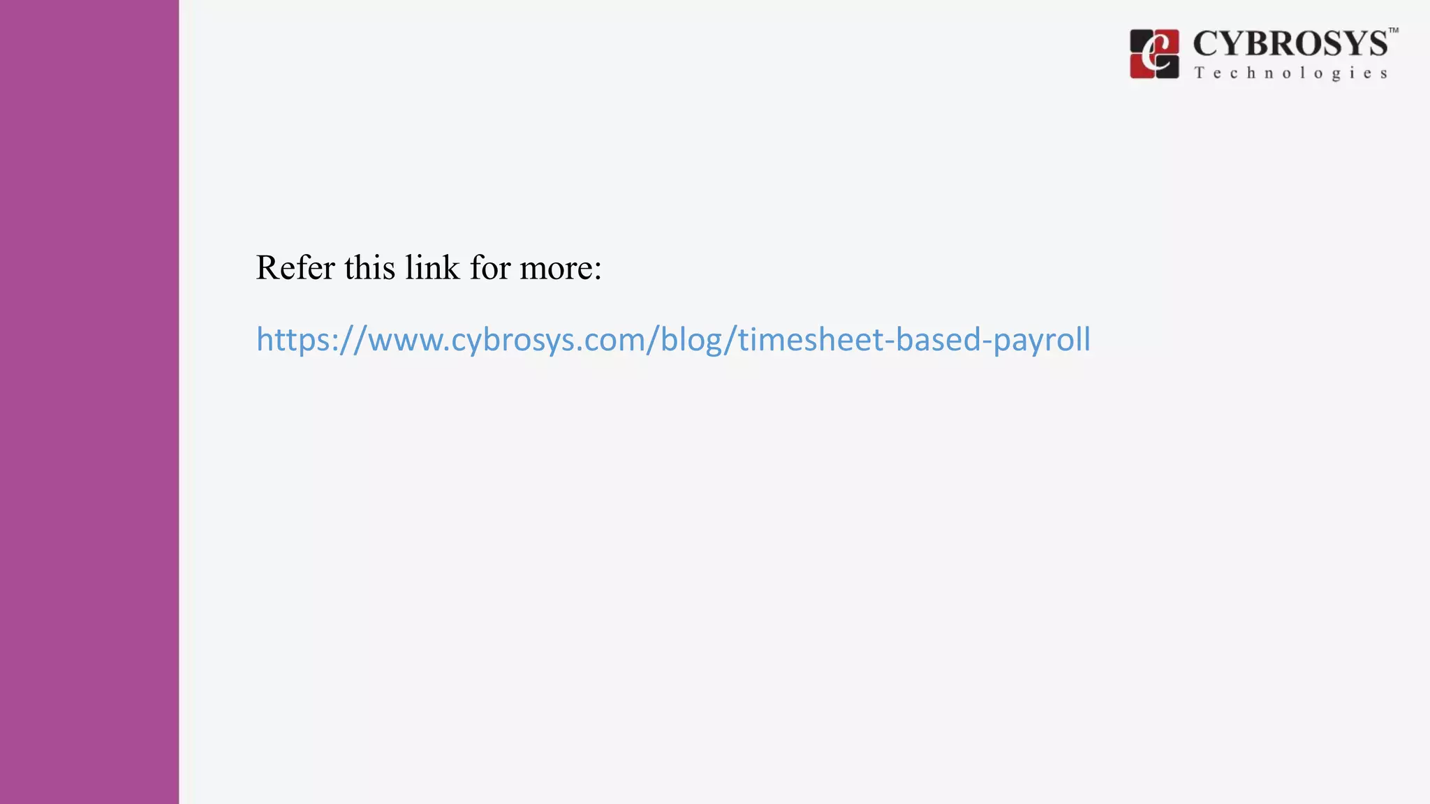 Timesheet based payroll | PPTX