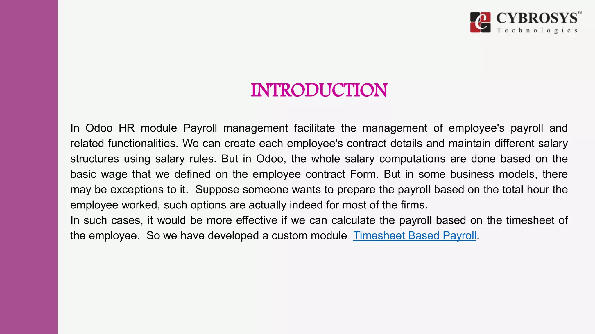 Timesheet based payroll | PPTX