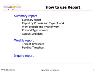 Timesheet trainingfor Project Leader FSOFT | PPT