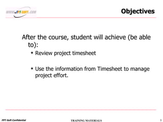 Timesheet trainingfor Project Leader FSOFT | PPT