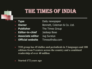 Times of india | PPTX