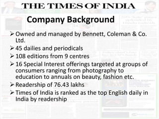 Distribution Channel of The Times of India | PPTX