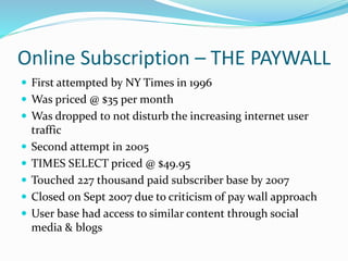 Times paywall | PPTX | Media Industry | Industries