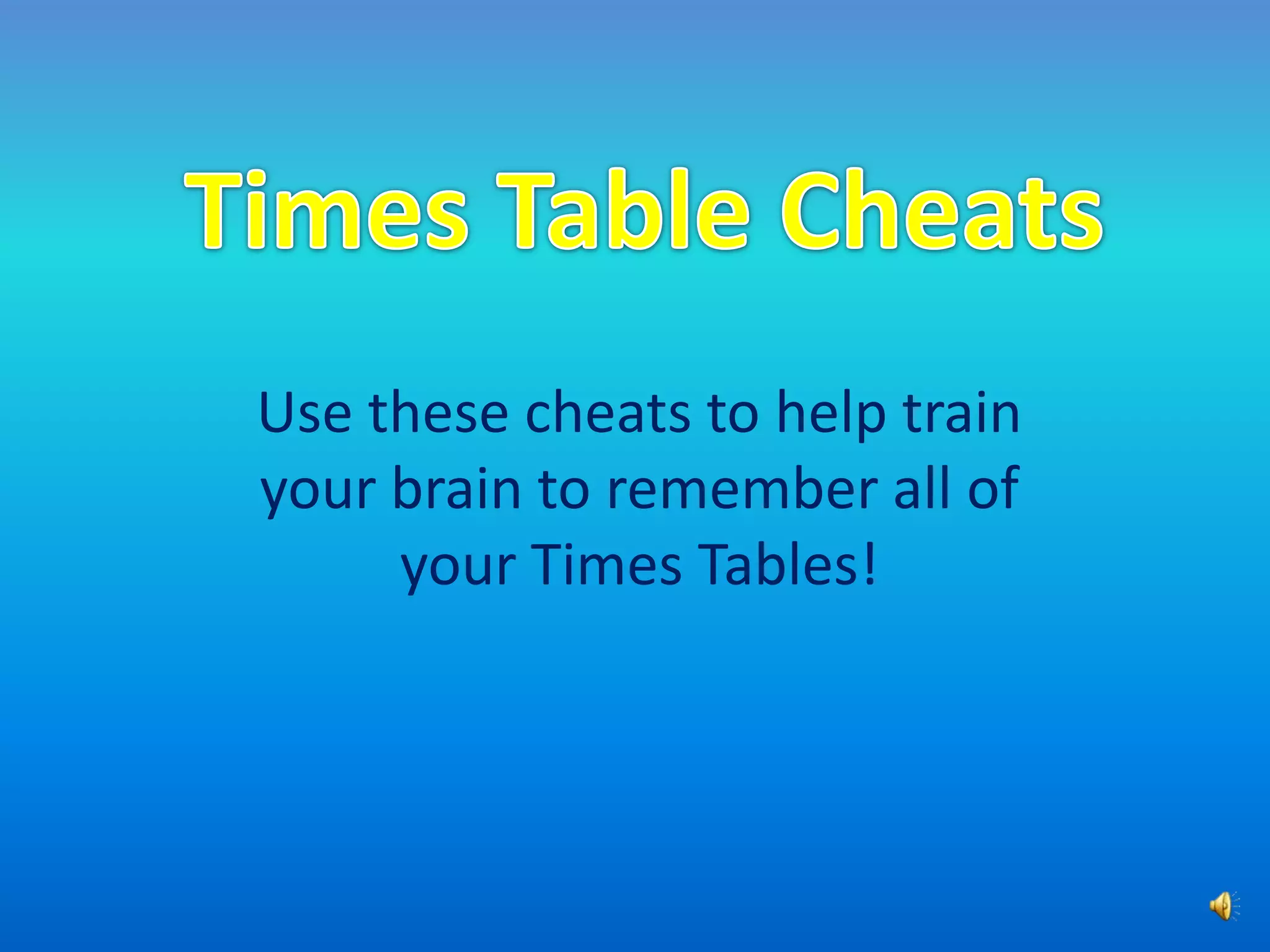 Times table cheats 2 | PPTX