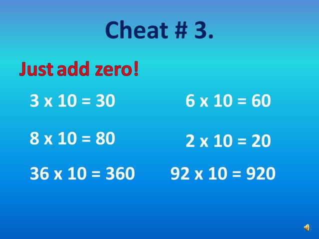 Times Table Cheats 2 Ppt