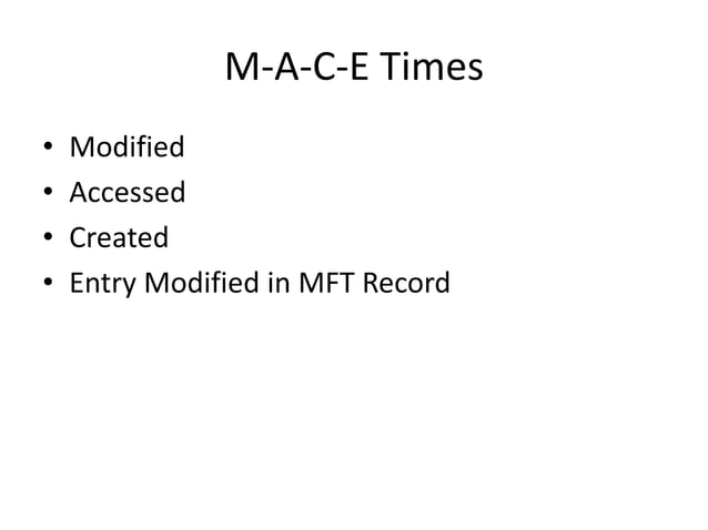 Time Stamp Analysis of Windows Systems | PPTX