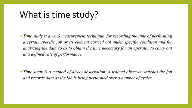Time study | PPTX
