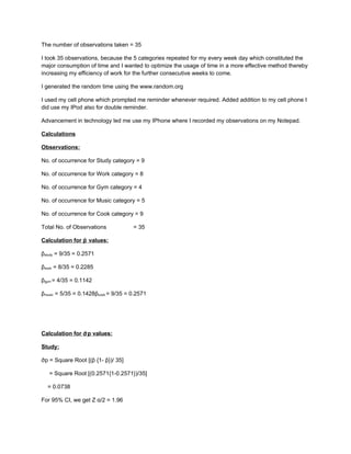 Time Study Analysis Metrics | PDF