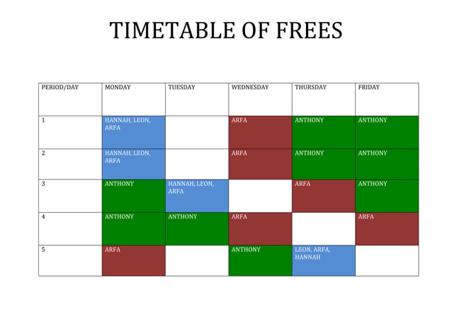 Timetable | DOCX