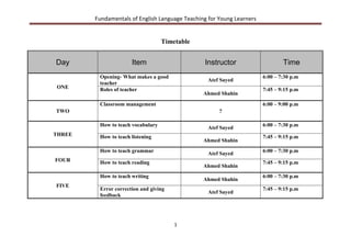 Time table | DOCX