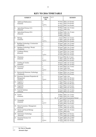 Timetable csec 2016 may-june final a410feb2015 edited | PDF