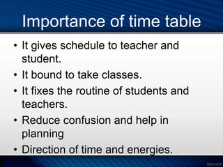 Time table (1) | PPTX