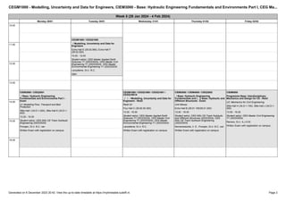 Timetable for civil engineering schedule | PDF