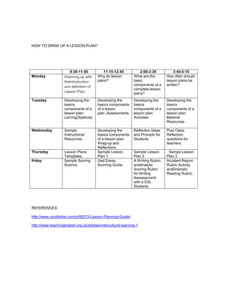 Timetable assignment 1 | DOCX