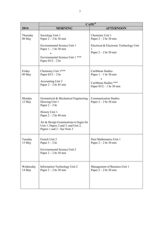 Timetable cape mayjune2014final1feb2013 | PDF