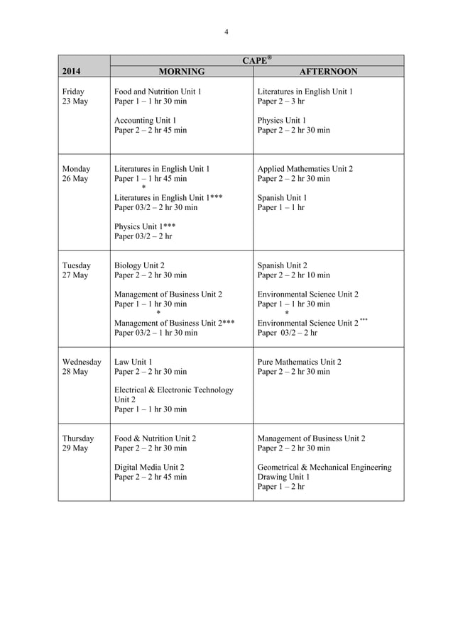 Timetable cape mayjune2014final1feb2013 | PDF