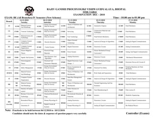 Time table dec 2010 be171110034427 | PDF