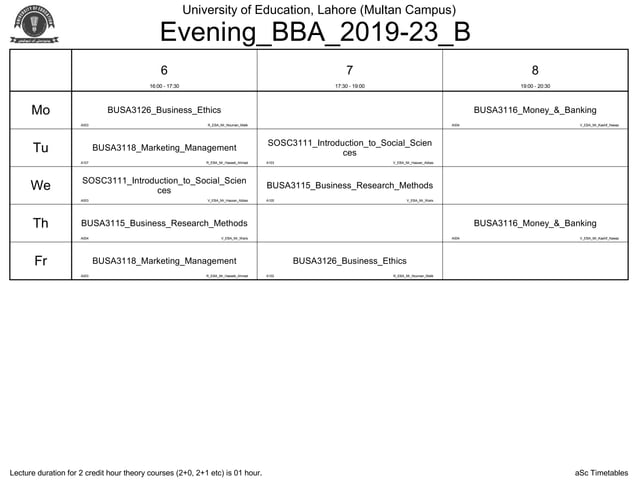 Timetable fall 2021 (office copy) | PPT