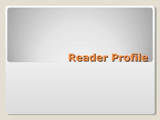 Timetable, Flat plan, Mood board and Reader profile | PPT