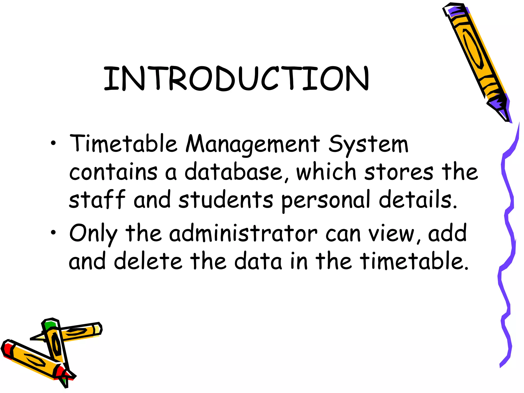 Time table management system | PPTX